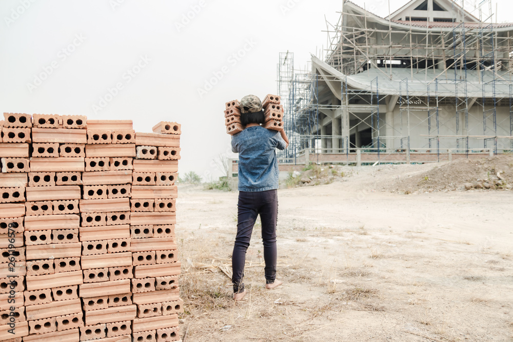 Child working in a brick factory. world day against child labour ...