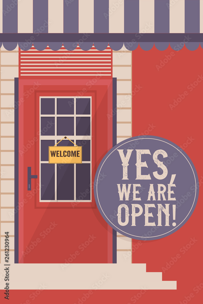 Front door for houses and buildings banner, poster vector illustration ...