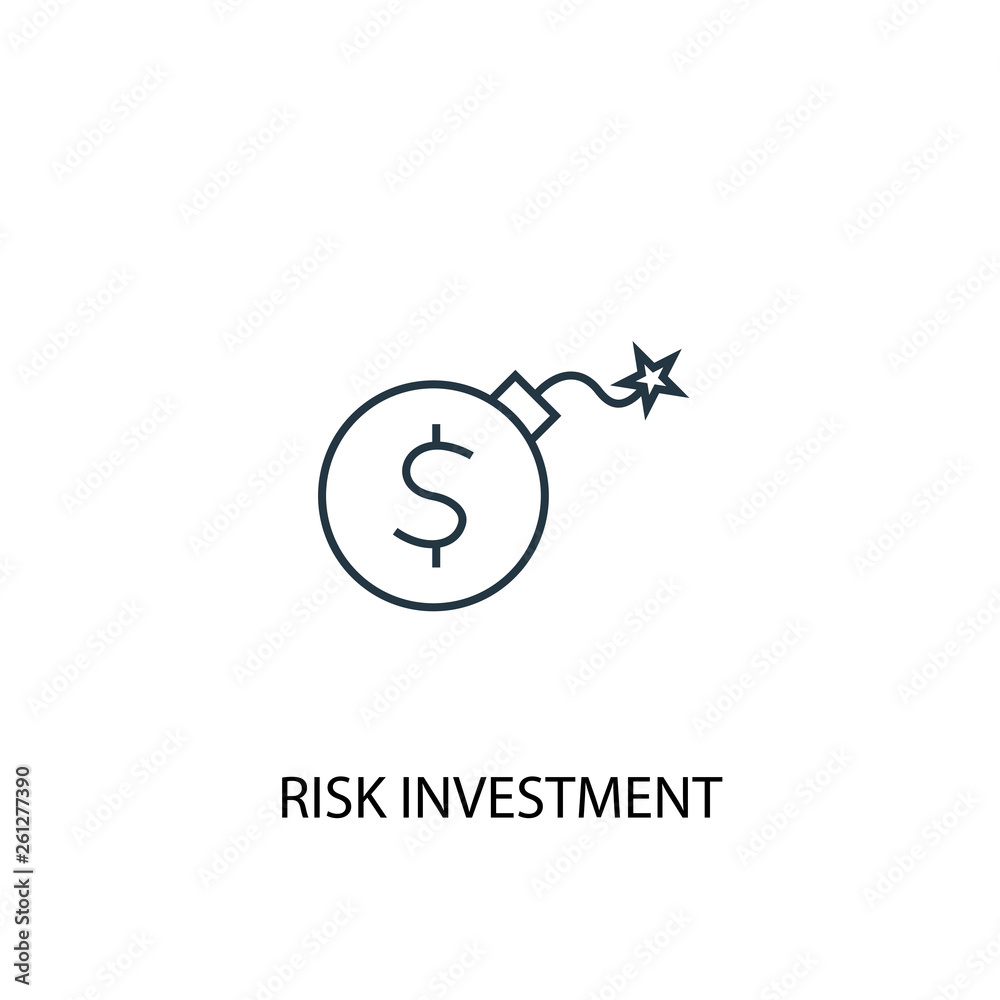 risk investment concept line icon. Simple element illustration. risk ...