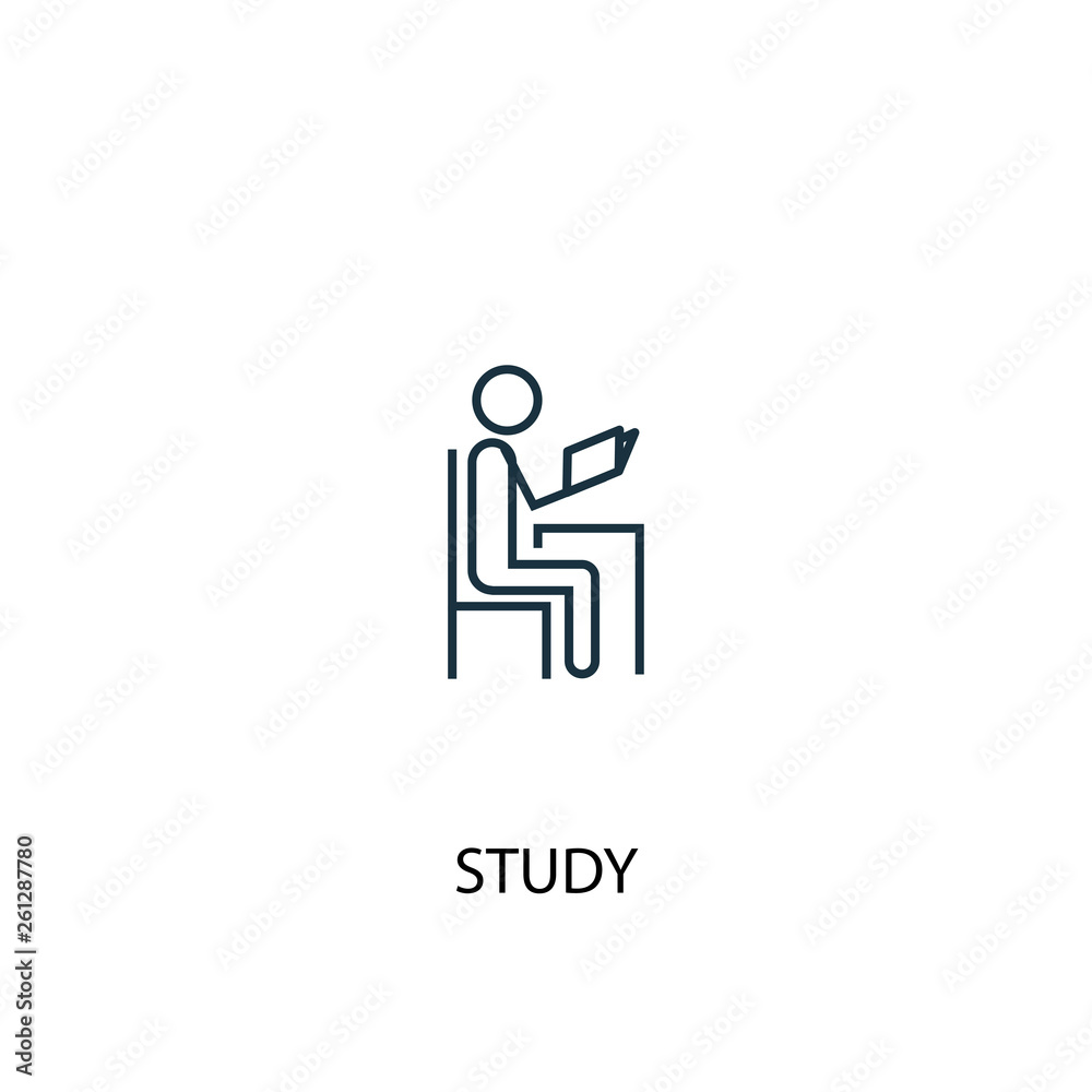 study concept line icon. Simple element illustration. study concept ...