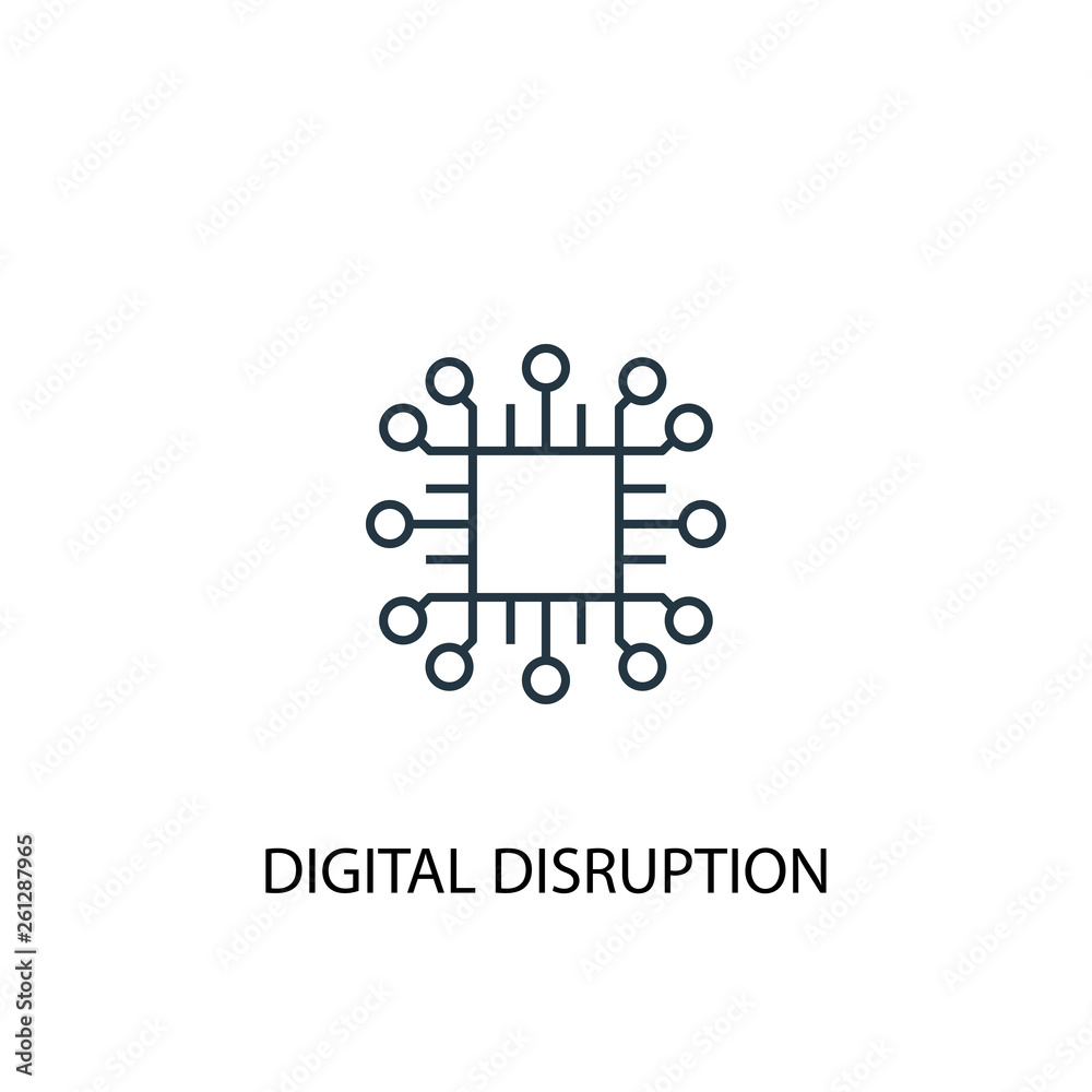digital disruption concept line icon. Simple element illustration ...