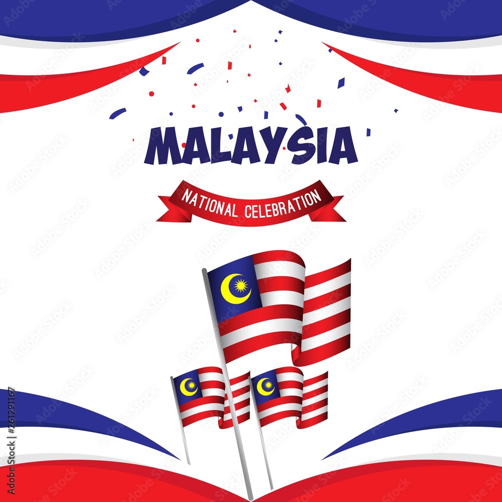Malaysia National Celebration Poster Vector Template Design ...