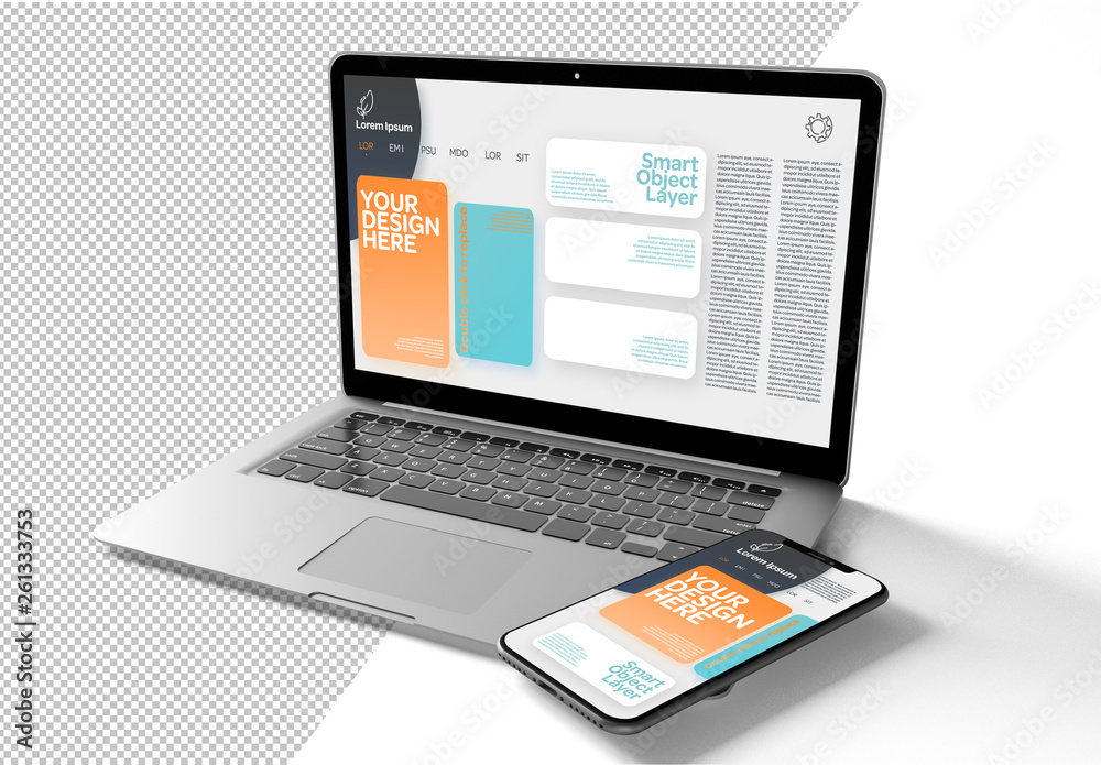 Laptop and Smartphone Mockup Stock Template | Adobe Stock