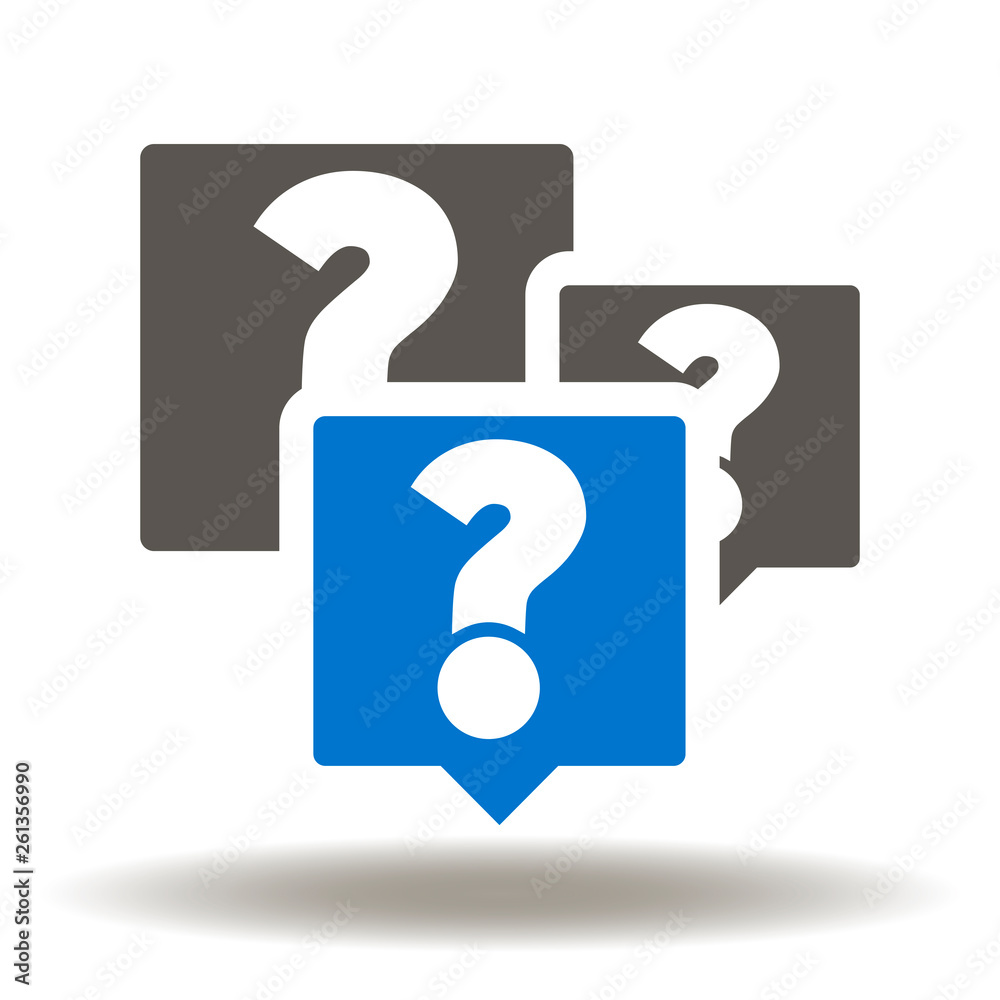 Speech Bubbles Question Marks Icon Vector. Problem confusion discussion ...