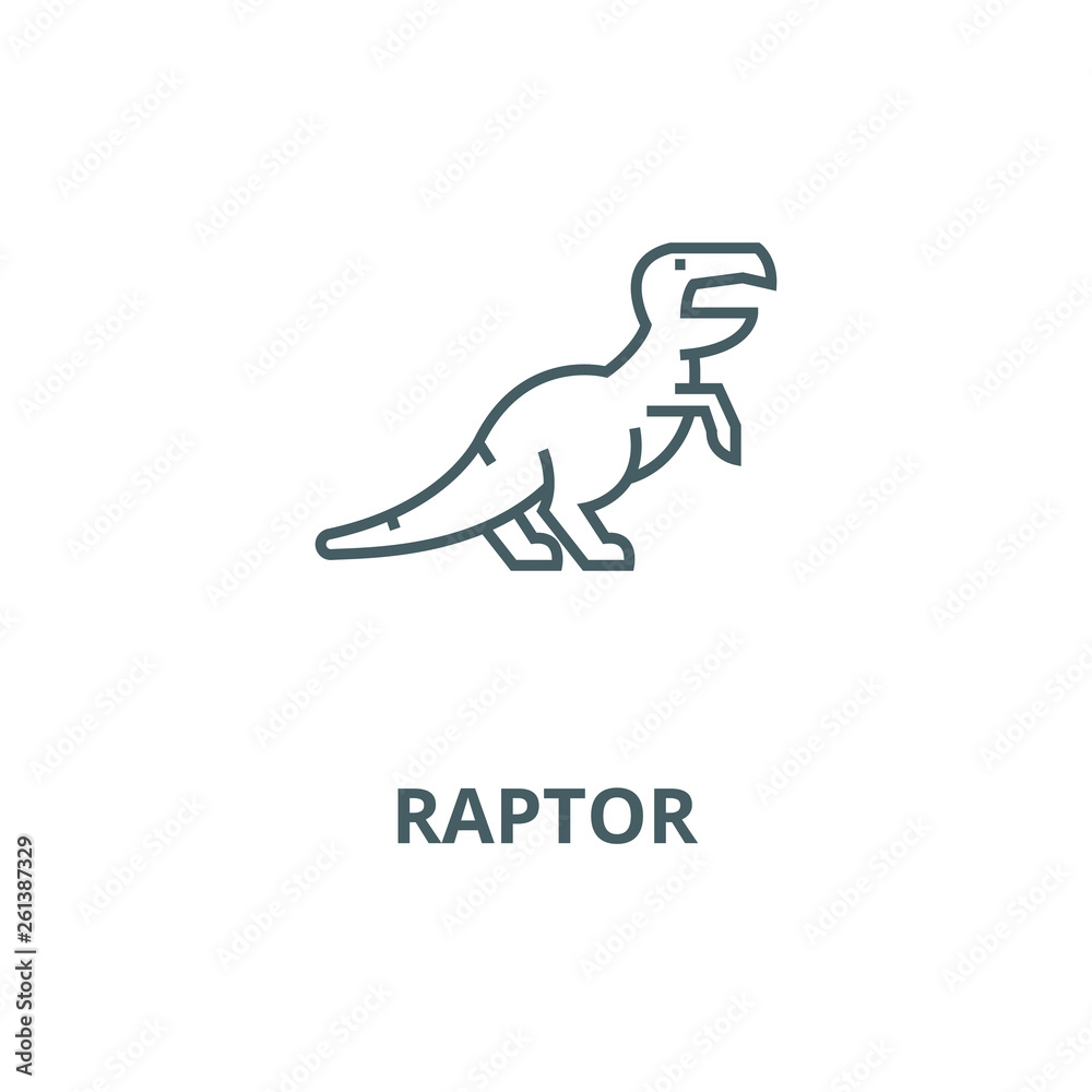 Dinosaur,raptor,tyrannosaurus line icon, vector. Dinosaur,raptor ...