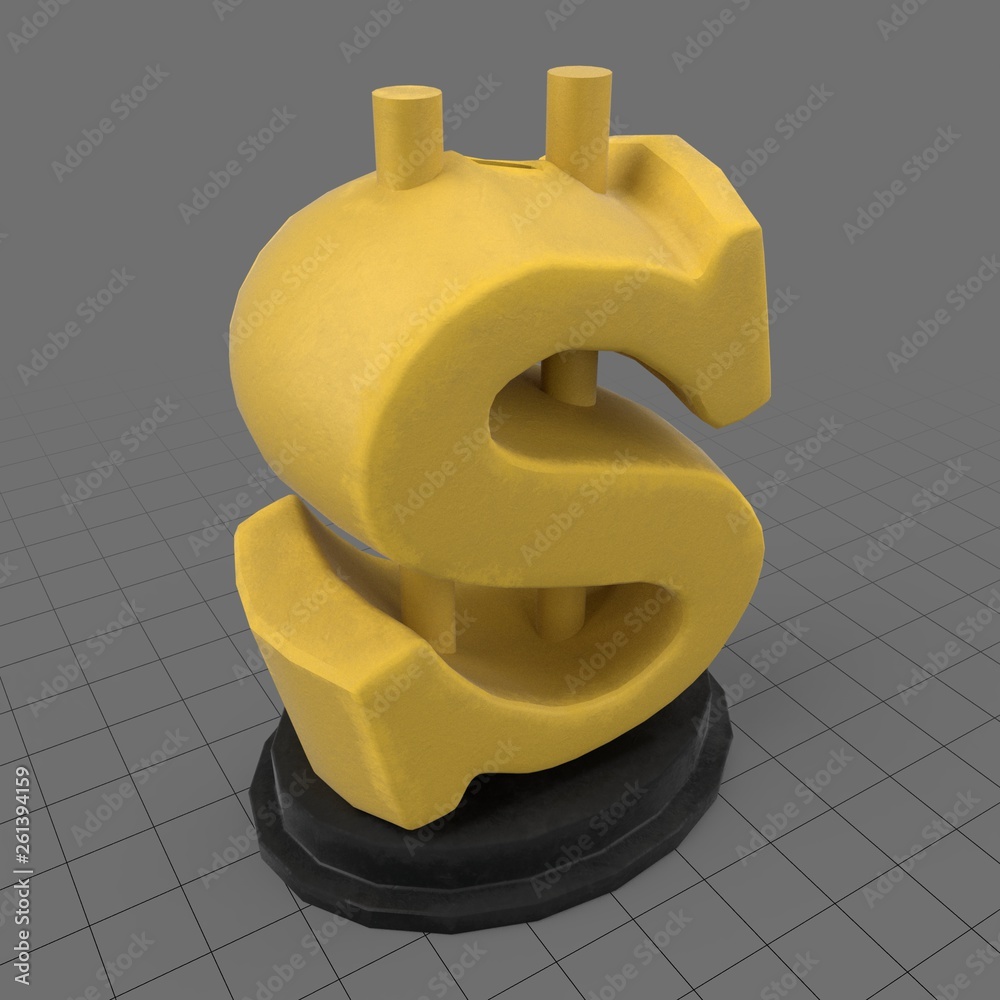 Dollar sign bank Stock 3D asset | Adobe Stock
