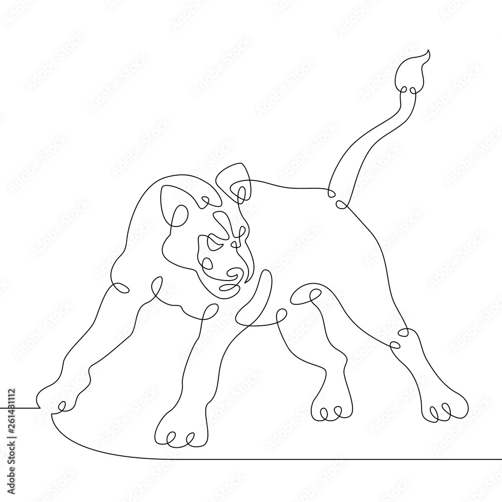 Continuous one line hand drawing lioness lion Stock Vector | Adobe Stock