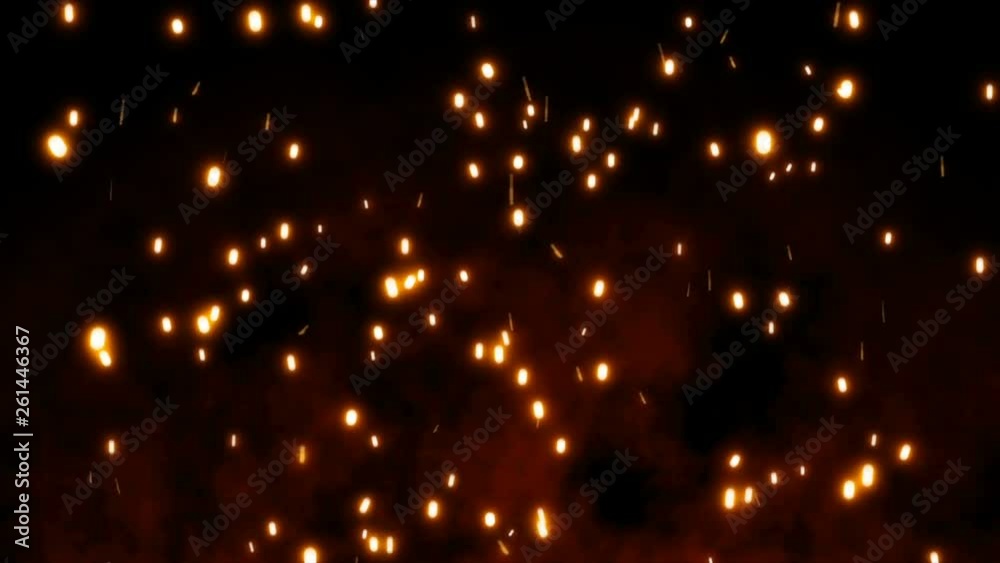 Vidéo Stock Burning hot bonfire fire sparks on a dark background ...