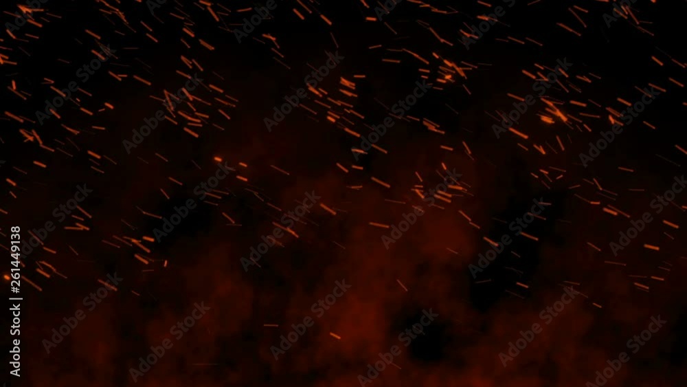 Vidéo Stock Burning hot bonfire fire sparks on a dark background ...