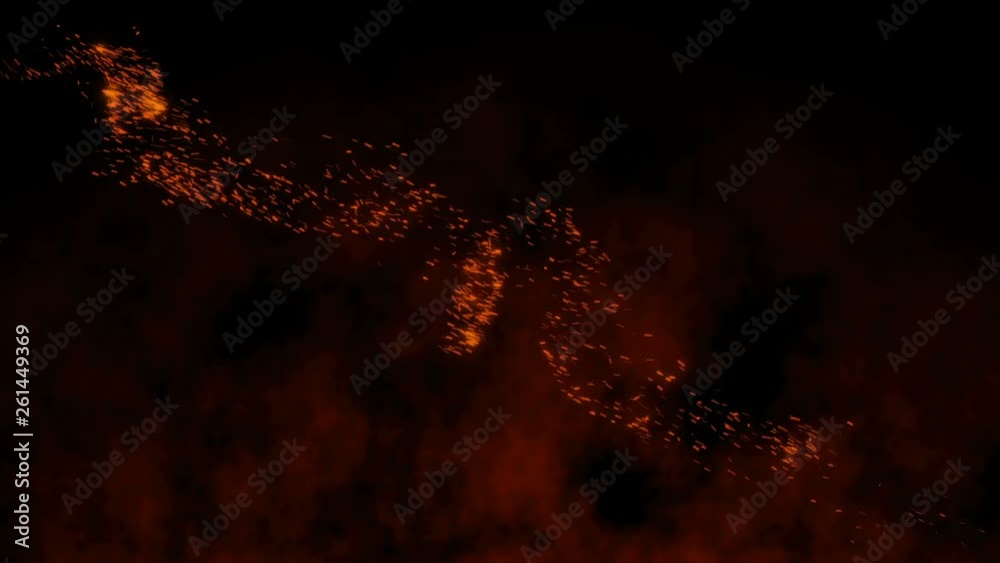 Burning hot bonfire fire sparks on a dark background. Cartoon fire ...