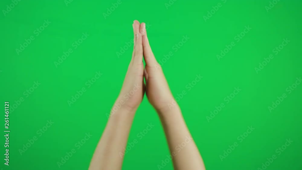 Applause, clapping hands. Gesture pack chroma key. Man's hands closeup ...