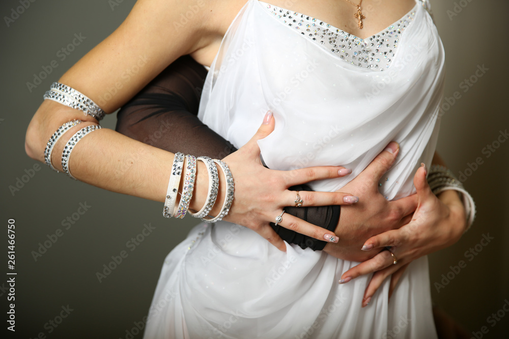 Foto de elements of the Latin American dance close up. hand movements ...