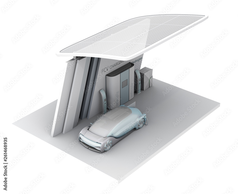 Fuel Cell powered autonomous car filling gas in Fuel Cell Hydrogen ...