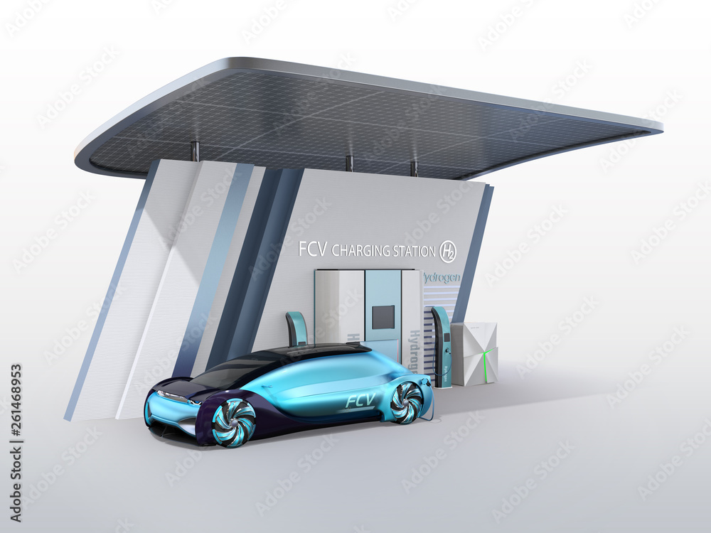 Fuel Cell powered autonomous car filling gas in Fuel Cell Hydrogen ...