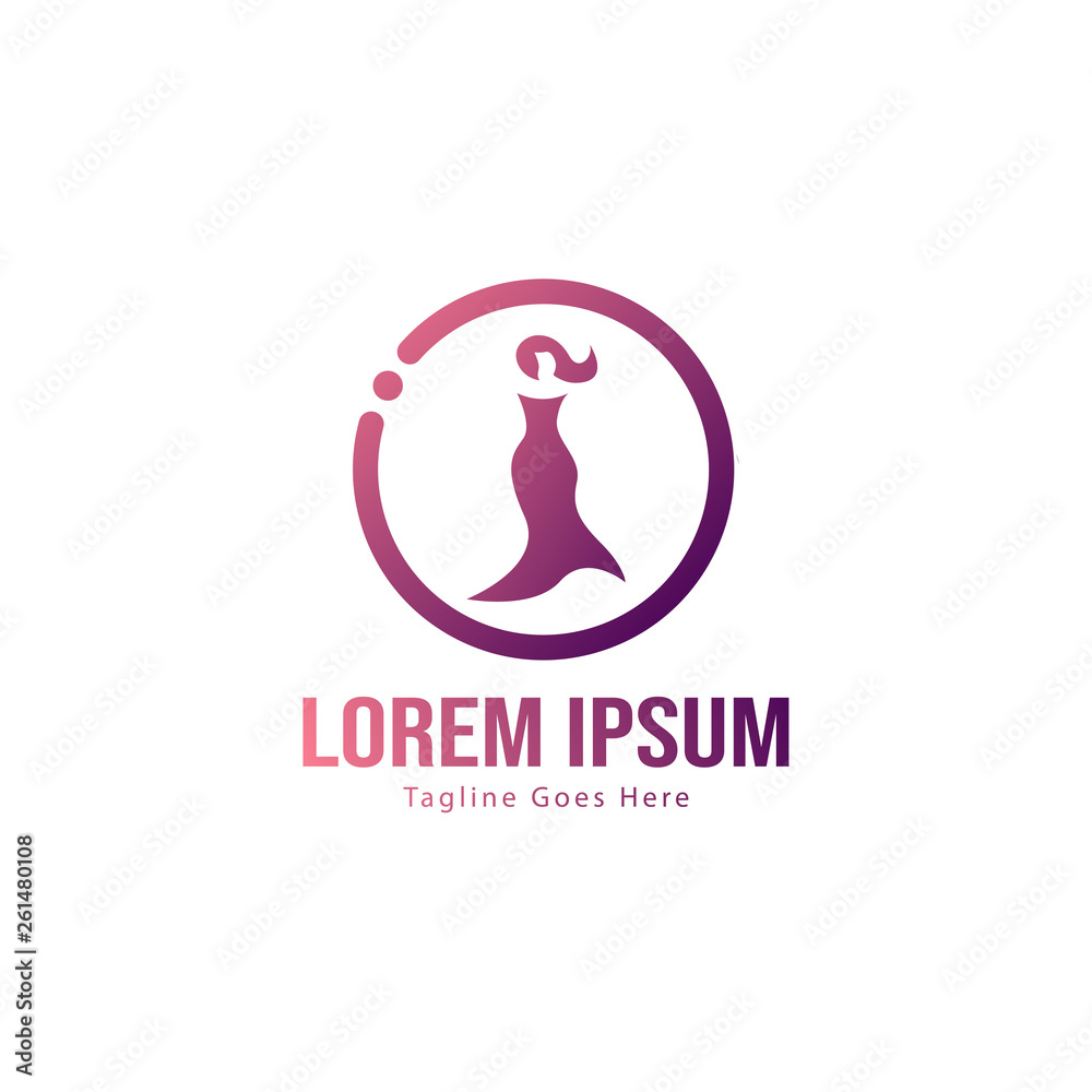 Fashion logo template design. Fashion building logo with modern frame ...
