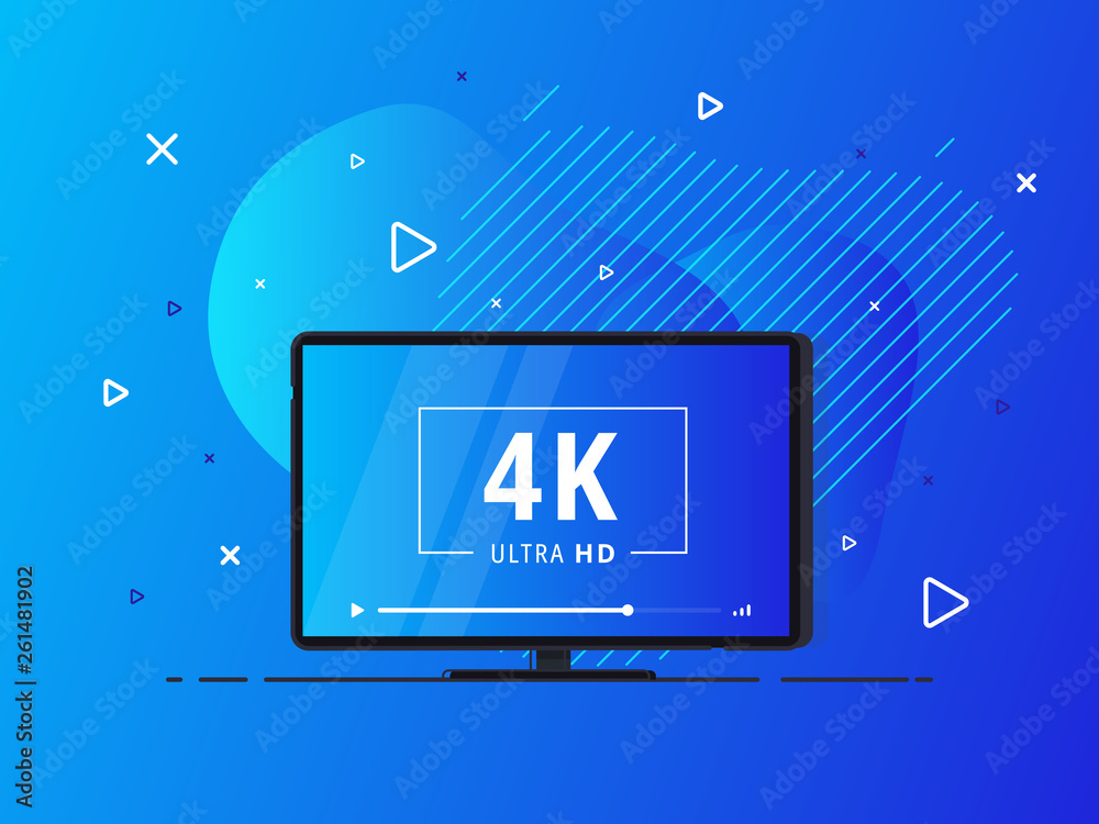 Modern abstract screen tv with 4k Ultra HD video technology. LED ...