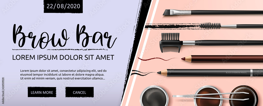 Lash and Brow Bar. Accessories. Make up. Tools for care of the brows ...