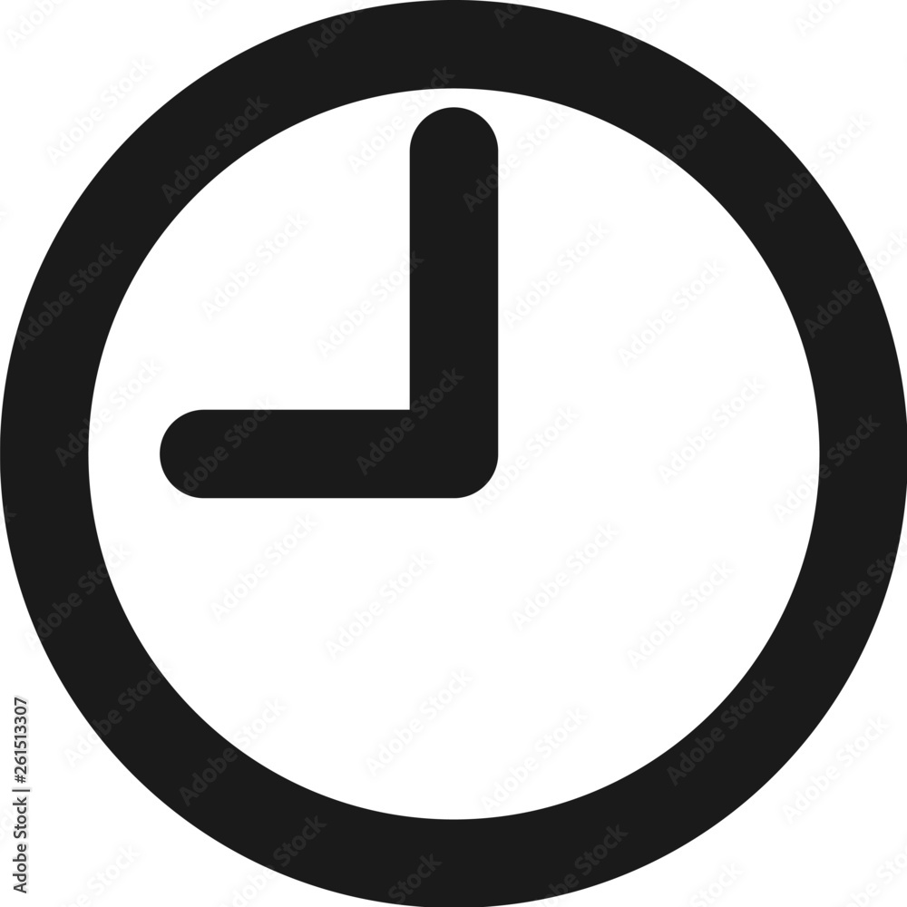 Clock icon in trendy flat style isolated on background. Clock icon page ...