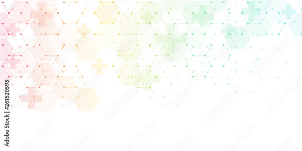 Abstract medical background with hexagons pattern. Concepts and ideas ...
