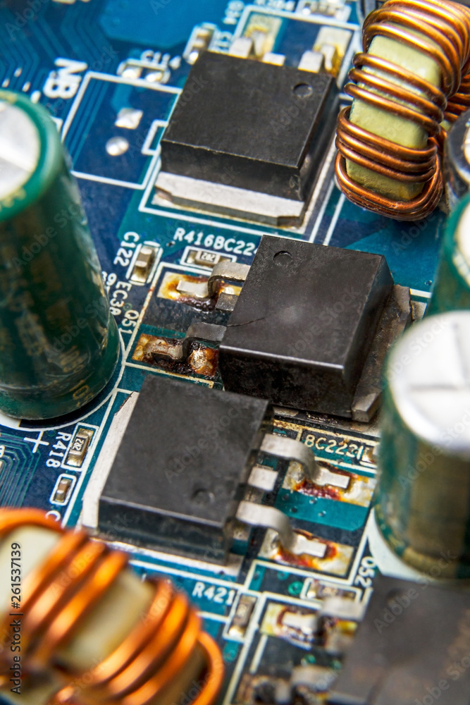 Blown MOSFET transistor Stock Photo | Adobe Stock