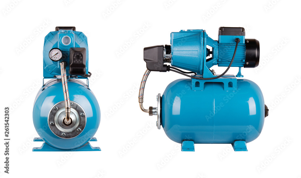 Automatic water supply station Two kinds isolated white background ...