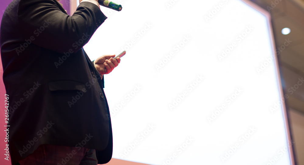 "Conference Speaker in Lecture Presentation Hall. Meeting with ...