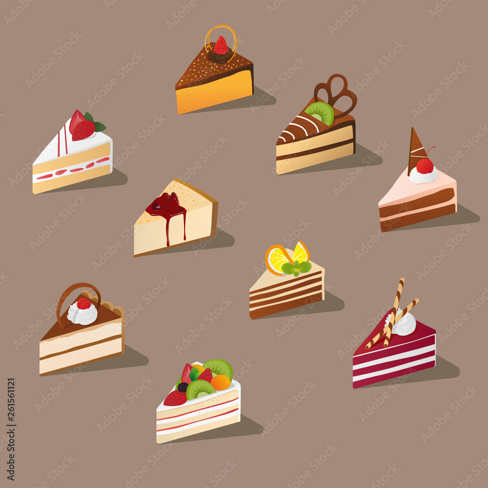 Isometric Sliced Cake Stock Vector | Adobe Stock