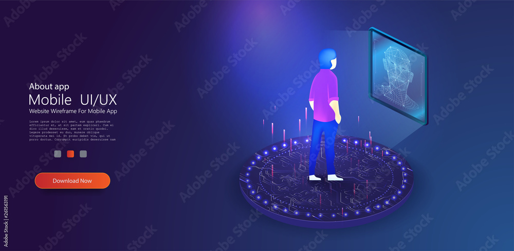 Face recognition and identification. Face recognition technology. Face ...