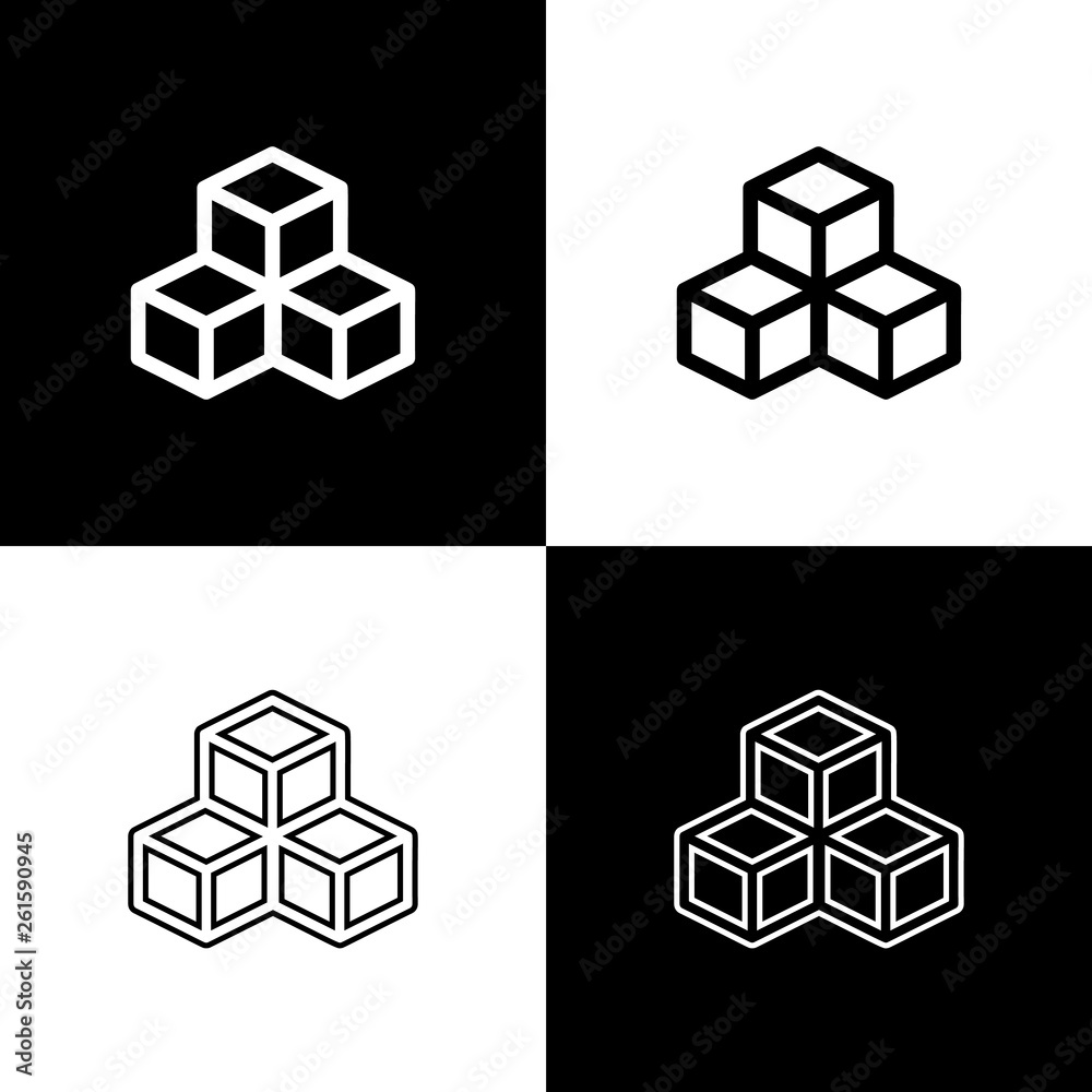 Black And White Isometric Cube Pattern