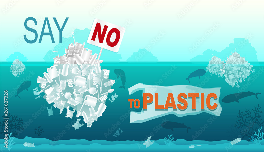 Рlastic Ocean Pollution Concept Earth Day Concept Plastic Debris