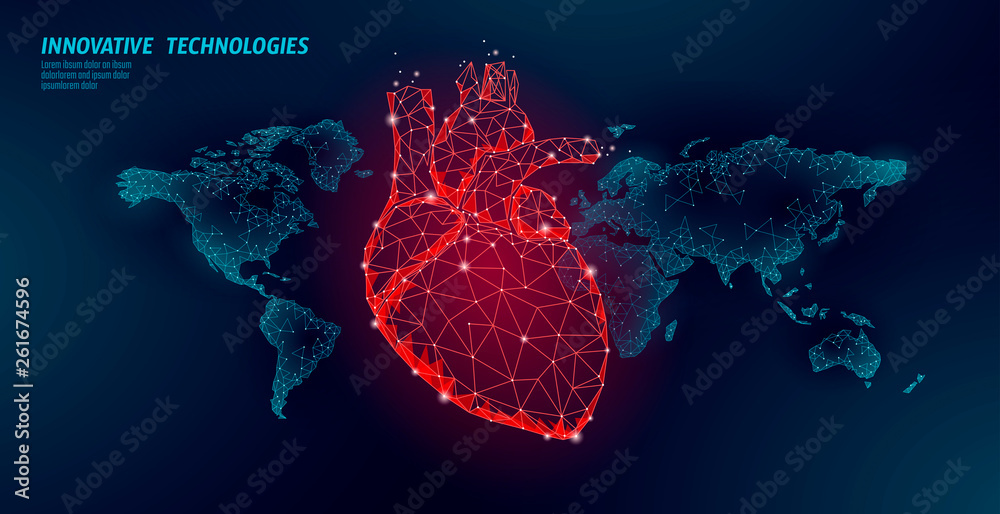 World heart attack day awareness. Health medicine poster template. red ...
