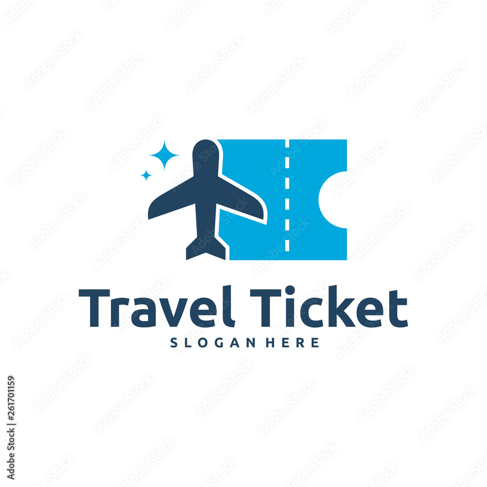 Travel Ticket logo designs concept vector, Flight Ticket logo symbol ...