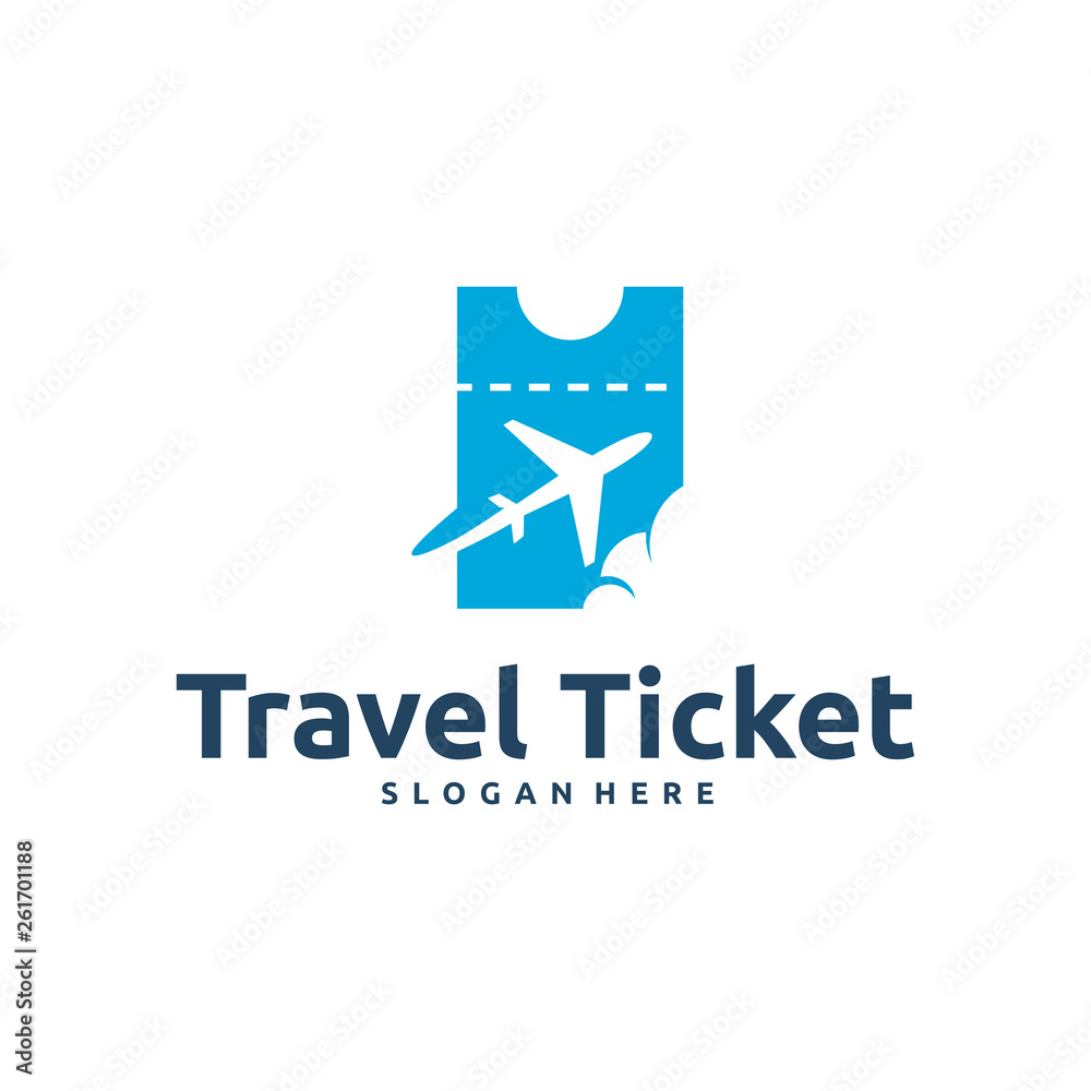Travel Ticket logo designs concept vector, Flight Ticket logo symbol ...