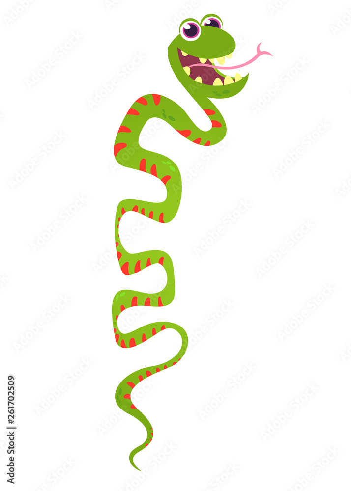 Cute funny snake vector cartoon. Snake illustration isolated on white ...