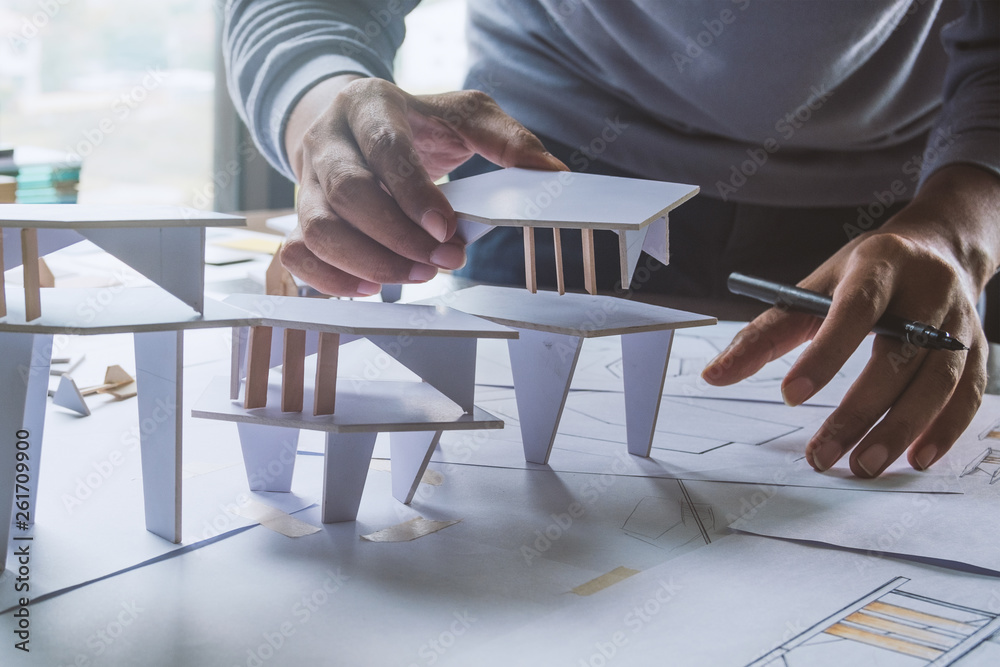 architect design working drawing sketch plans blueprints and making ...