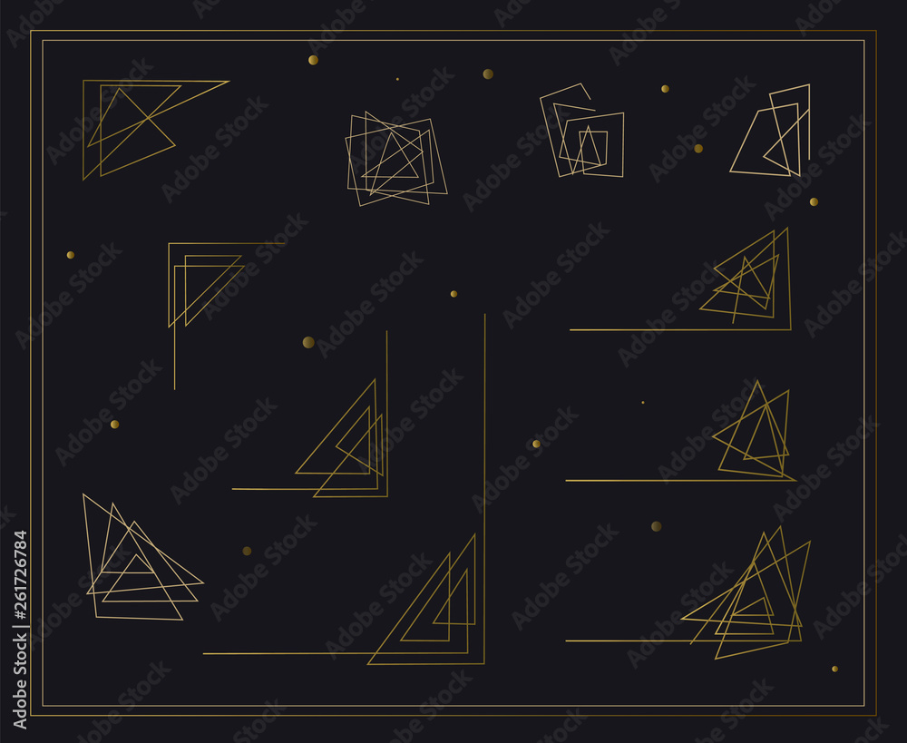 Geometric abstract corners, frames and borders.Simple linear design ...