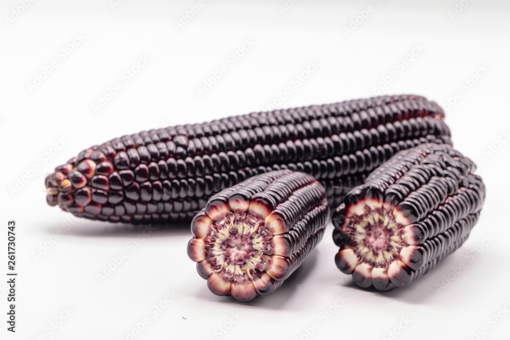 Close up Siam ruby queen corn isolated on white background. It can be ...