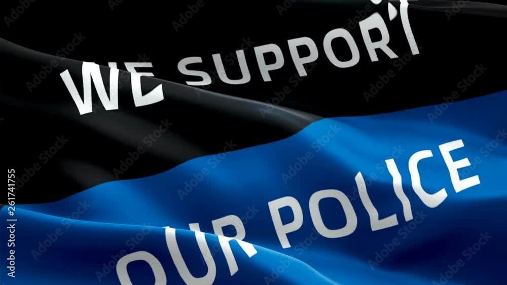 American police waving flag with text We support police. National 3d ...