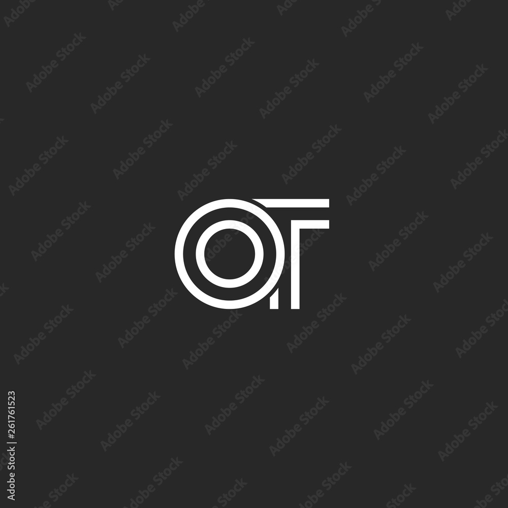 Creative hipster initials OT letters monogram logo, minimalist style ...