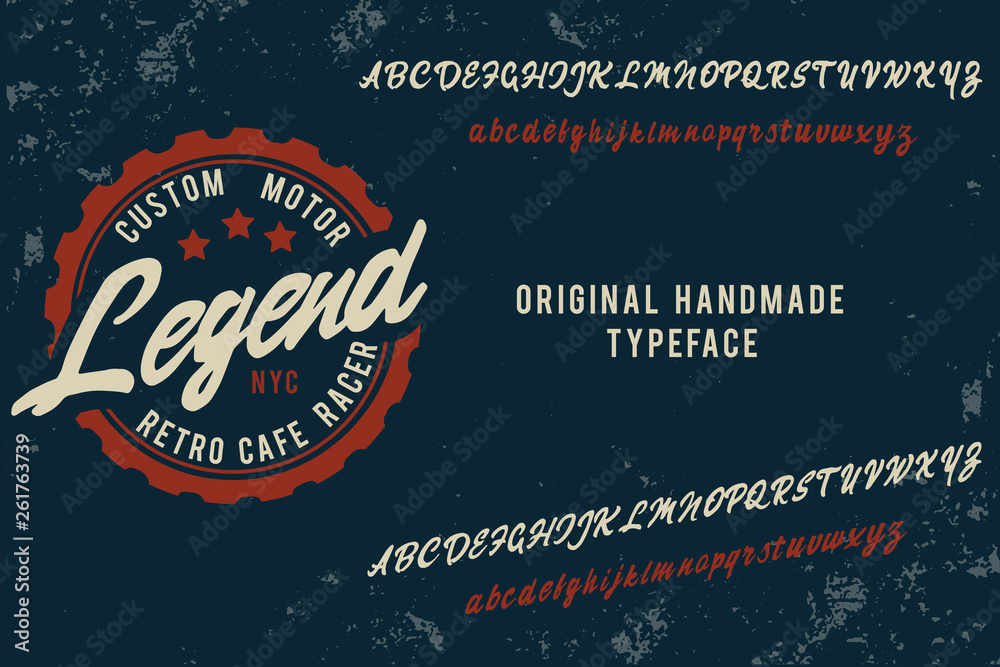 Legend. Script font. Custom motor. Cafe racer. New York. Coffee logo ...