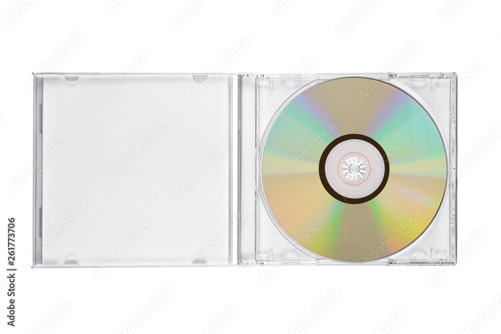 Jewel case with compact disc isolated Stock Photo | Adobe Stock