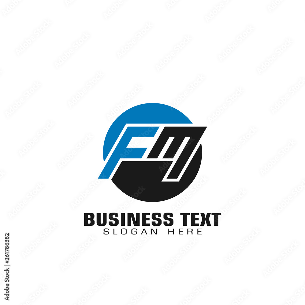 FM letter logo, initial letter FM graphic logo template, flat logo ...