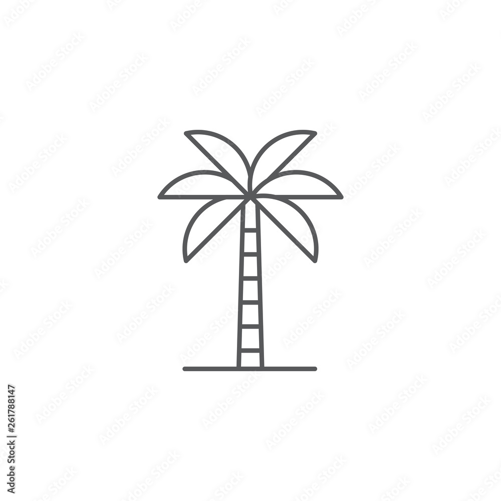 Palm tree vector icon flat style design isolated on white background ...