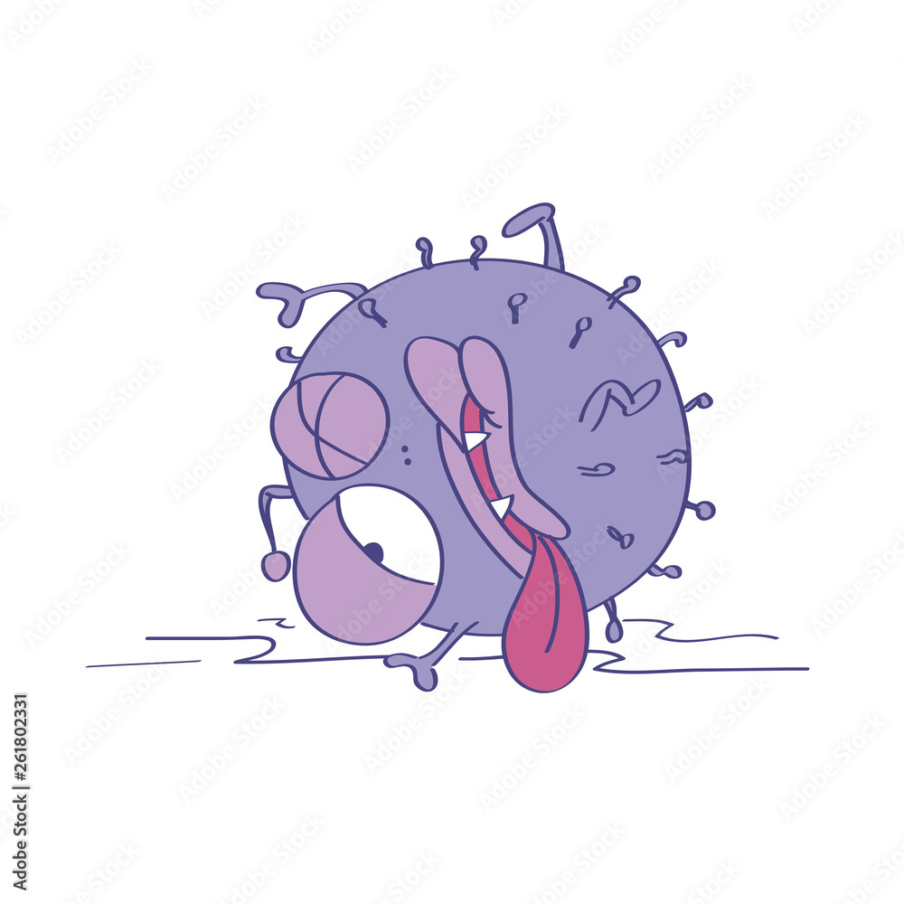 Injured, almost dead virus, gem, bacteria or microbe. Original funny ...