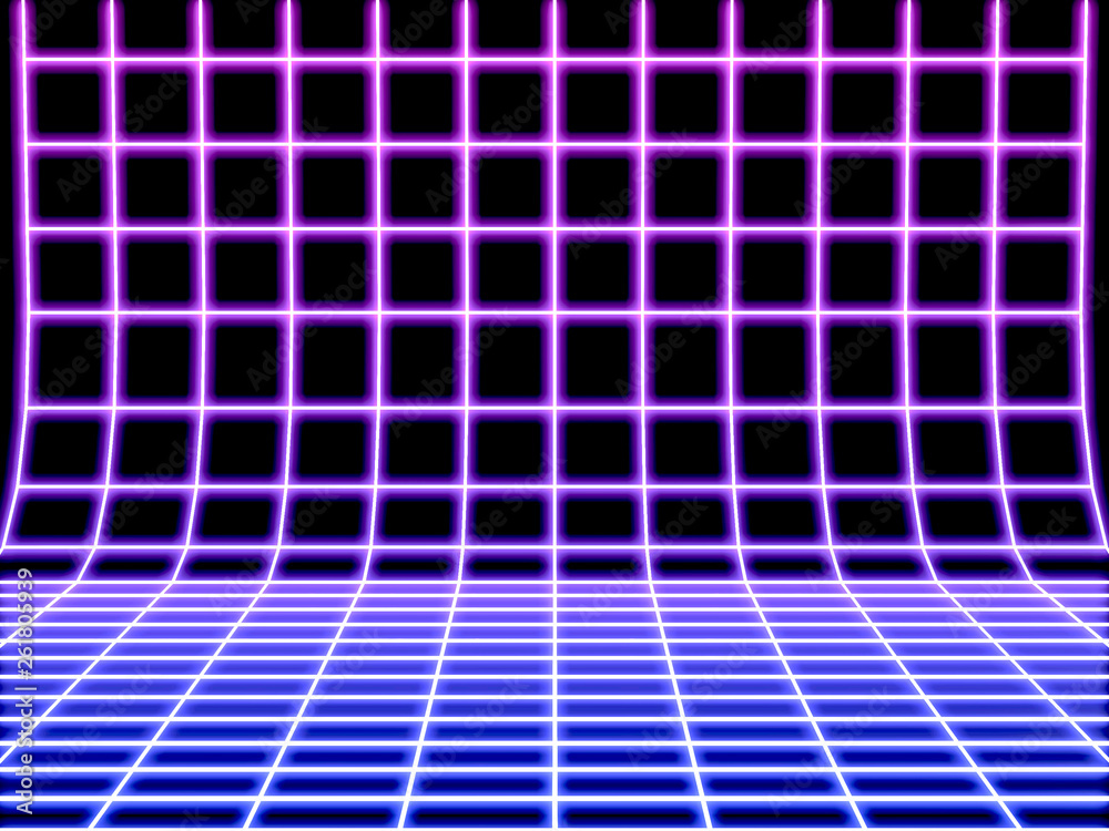 Retrowave background 3d rendering Stock Illustration | Adobe Stock