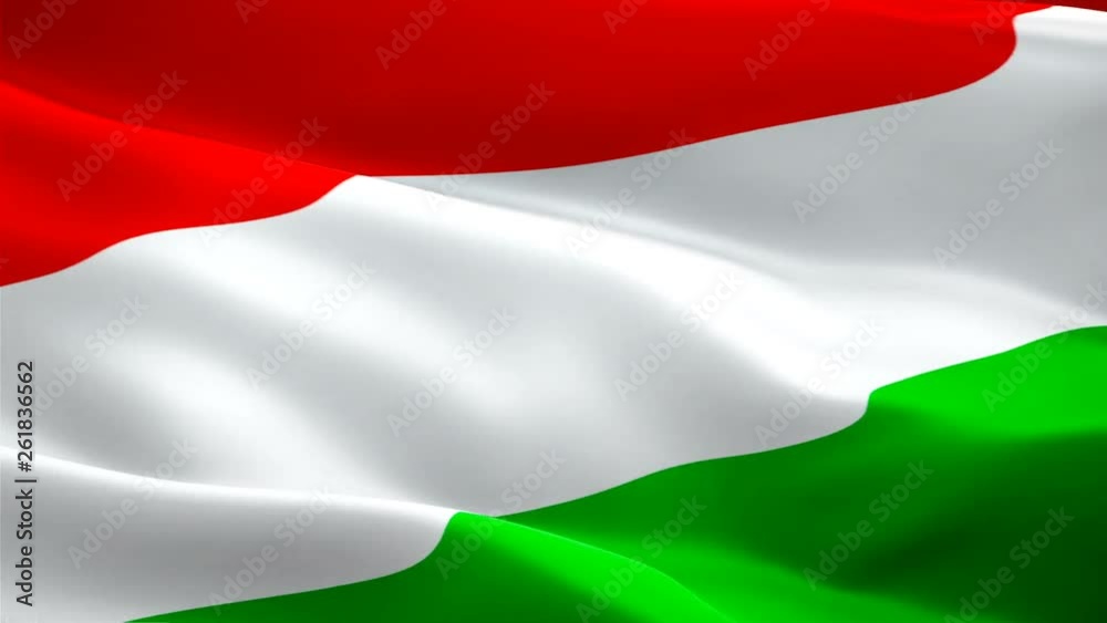 Hungary waving flag. National 3d Hungarian flag waving. Sign of Hungary ...