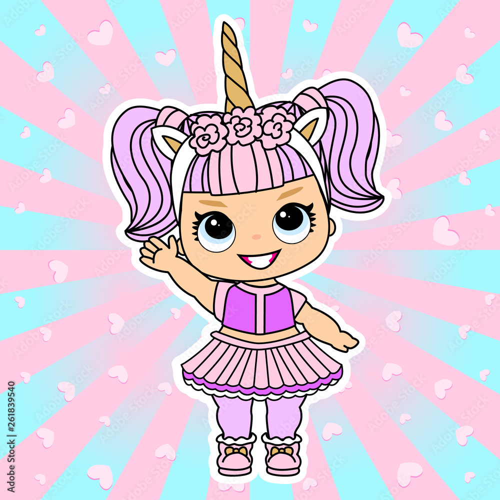 Vector doll Design for cute invitation card, t-shirt. Illustration ...
