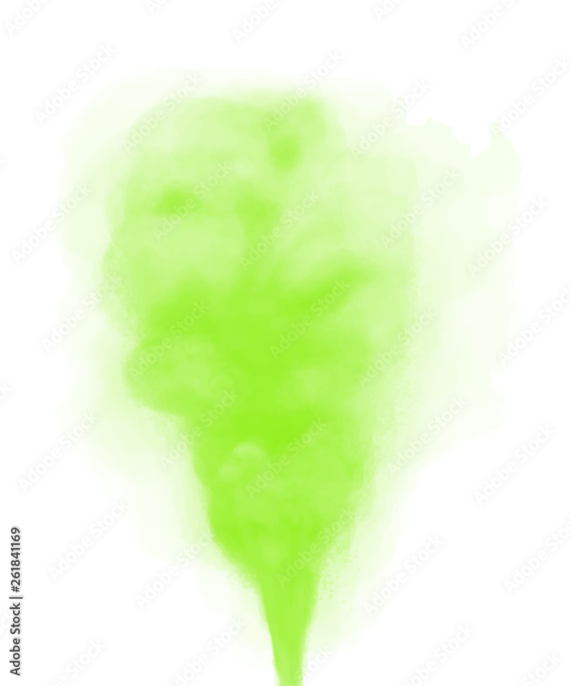 Realistic burning lime color smoke firework vector illustration ...