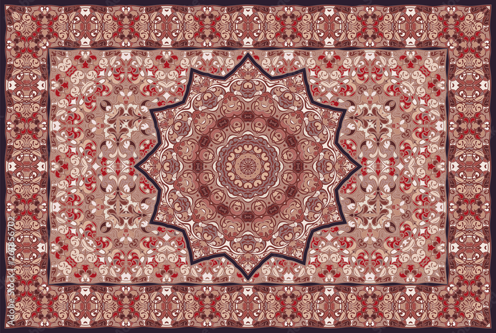 Vintage Arabic pattern. Persian colored carpet. Rich ornament for ...