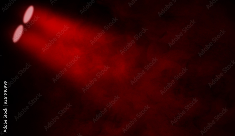Projector spotlight on the floor . Beautiful red performance stage ...